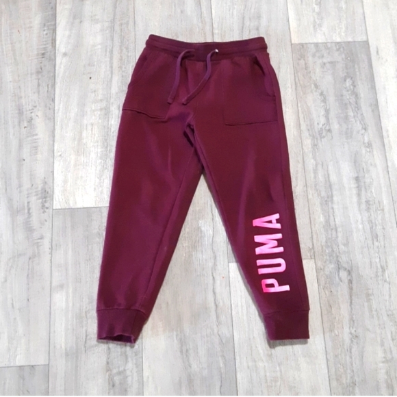 Puma | Bottoms | Girls Sweatpants Puma Maroon Sz 6 Lounge Wear Children ...